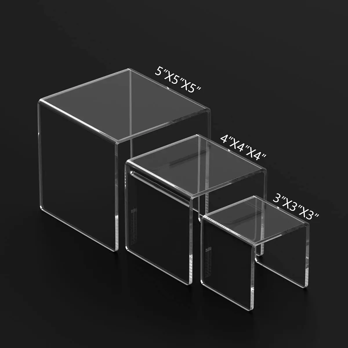 Clear Nesting Coffee Table Set Food Risers Acrylic Cube Display Stand ...