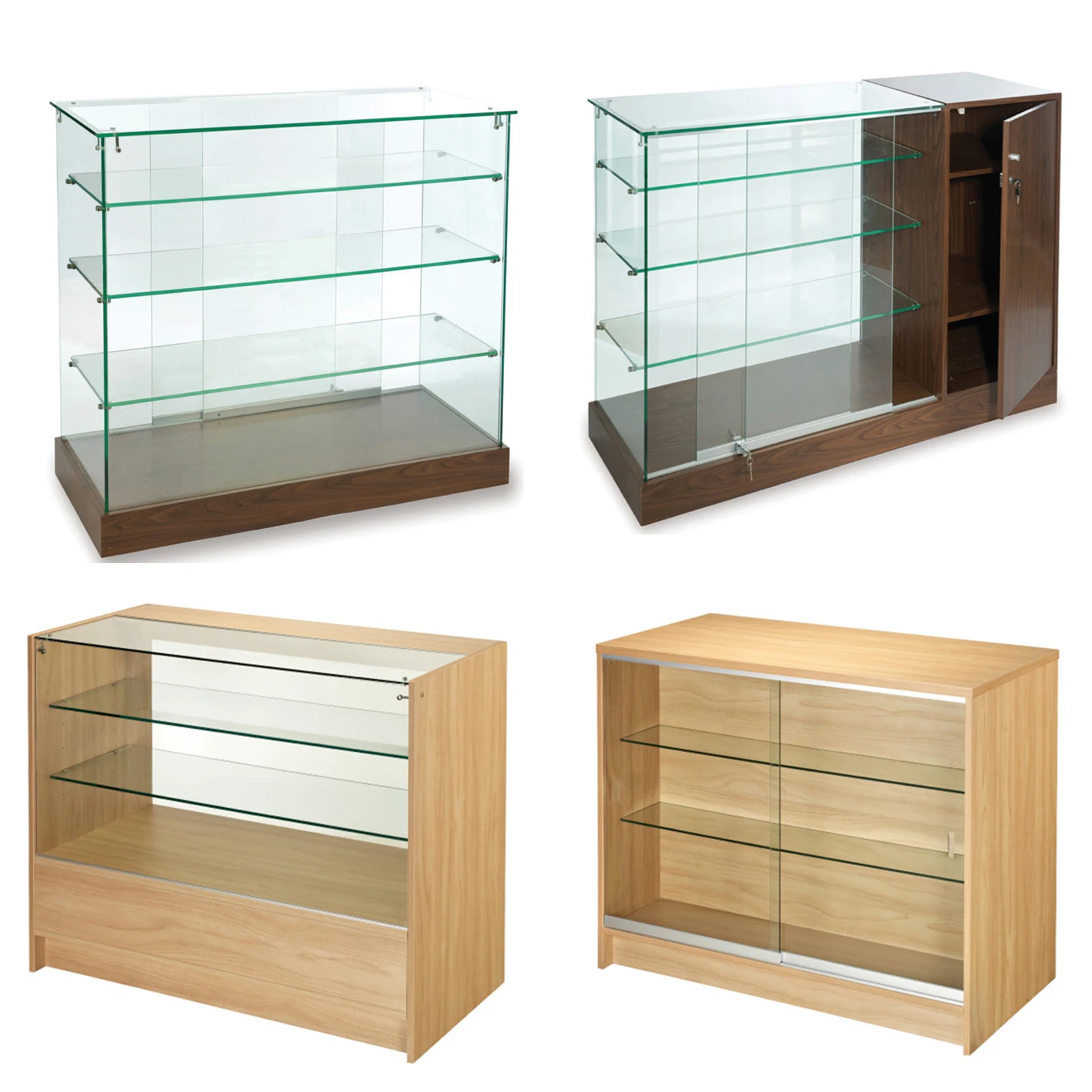 Full Vision Aluminum Frame Glass Display Showcase Furniture Shopping ...