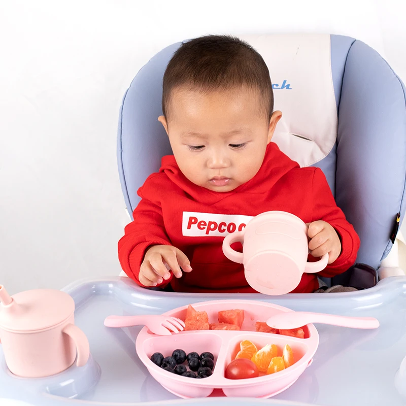 Non-toxic Non-discoloration Baby Plates Sets Bpa Free Pure Silicone ...
