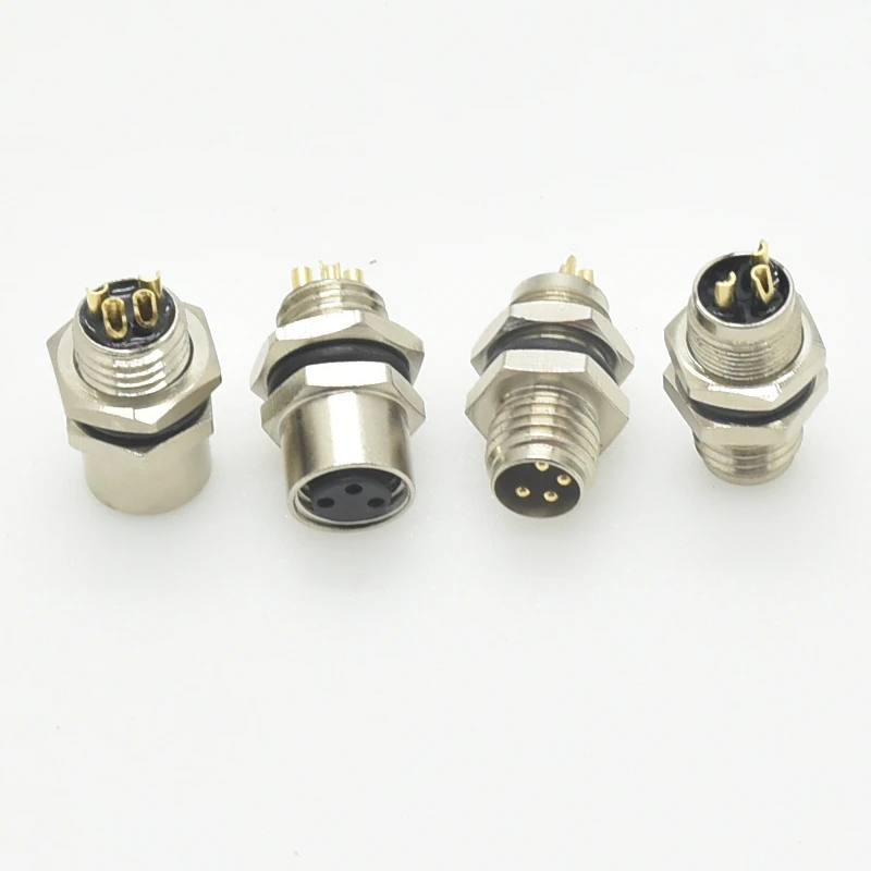 Actuator Sensor Female Circular Panel Mount 3 Pin Male M8 Connector 4 ...