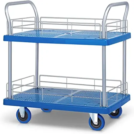 2 Tier Heavy Duty Utility Cart - 300kg Load Capacity