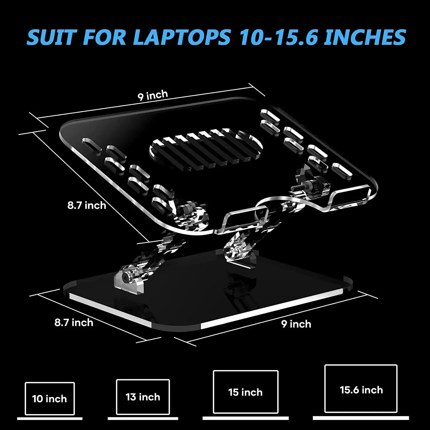 Ergonomic Acrylic Laptop Stand - Portable & Adjustable