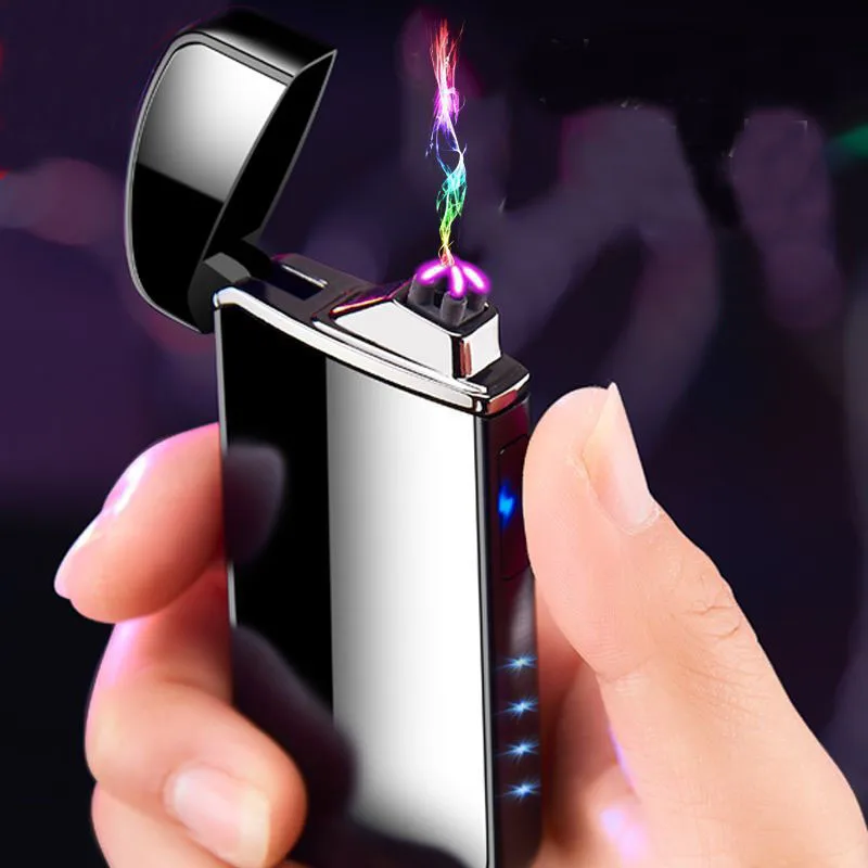 Dual Arc Electronic Cigarette Lighter Usb Metal Rechargeable Windproof ...
