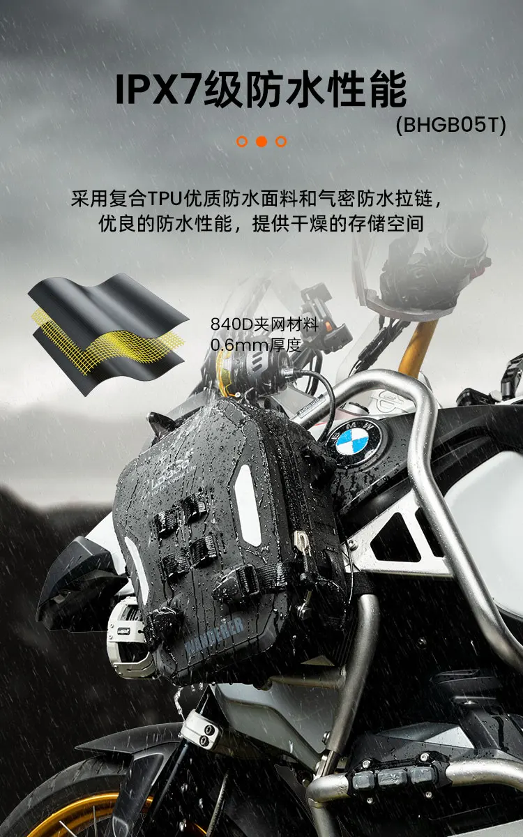 LOBOO Waterproof Reflective Motorcycle Bar Bag - 6L