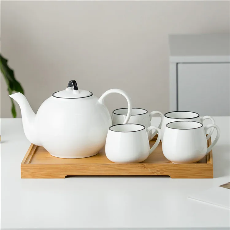 Handmade Afternoon Tea Time Turkish Simple White Ceramic Tea Set With ...