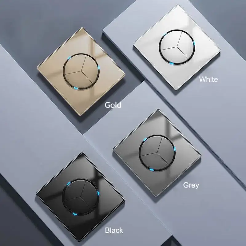Custom Electrical Light Tempered Glass Switches Panel