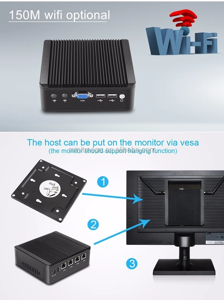 Oem Fanless Pfsense Mini Pc J1900 Quad Core 4* Gigabit Lan Firewall ...