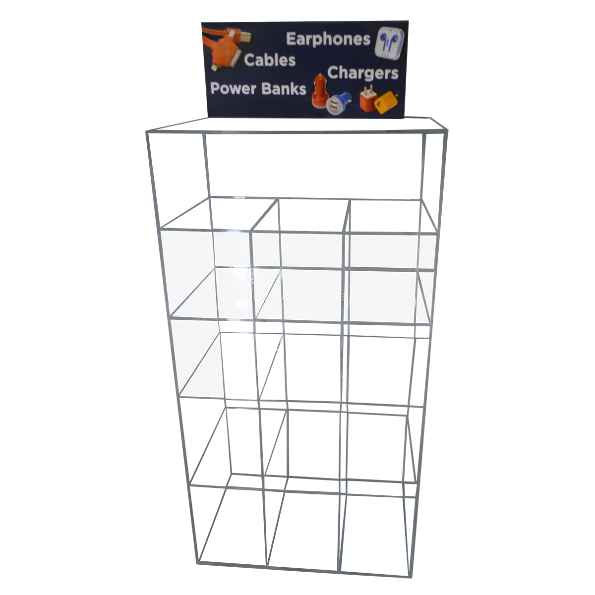 Clear Mobile Phone Accessories & Parts Display Counter Top Acrylic ...