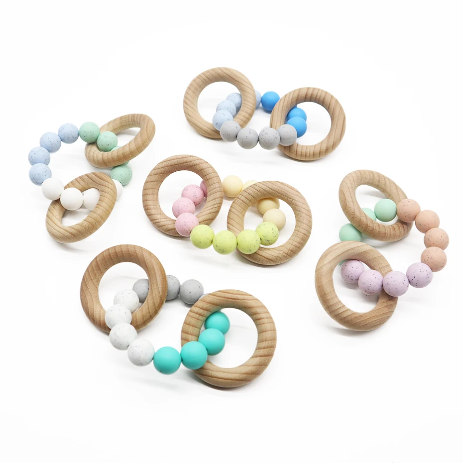 Food Grade Loose Round Baby Teething Silicone Beads For Necklace Making ...