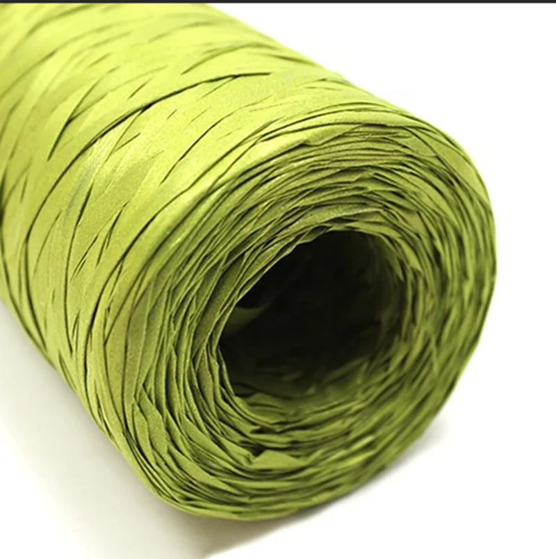 Natural Raffia Factory Wholesale Rolls Army Green Colored Pp Raffia ...