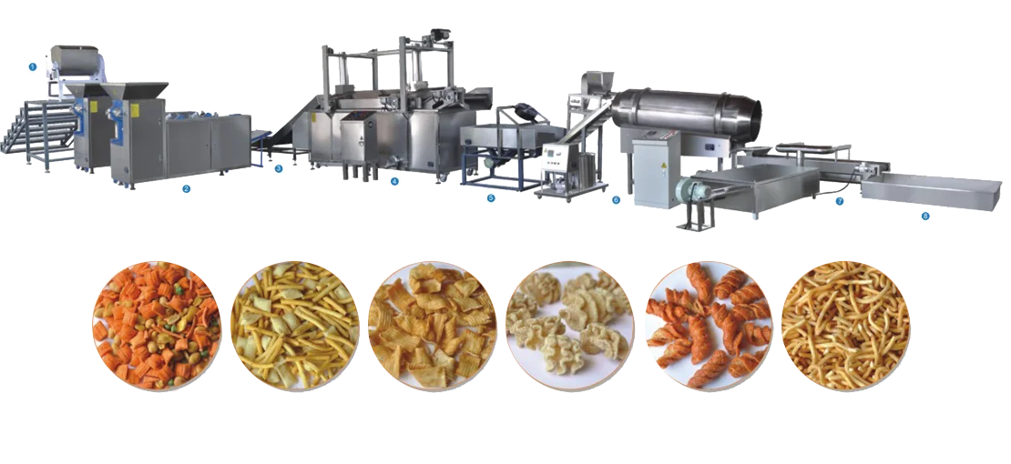 Automatic Extruded Wheat Flour Fried Snack Food Production Line