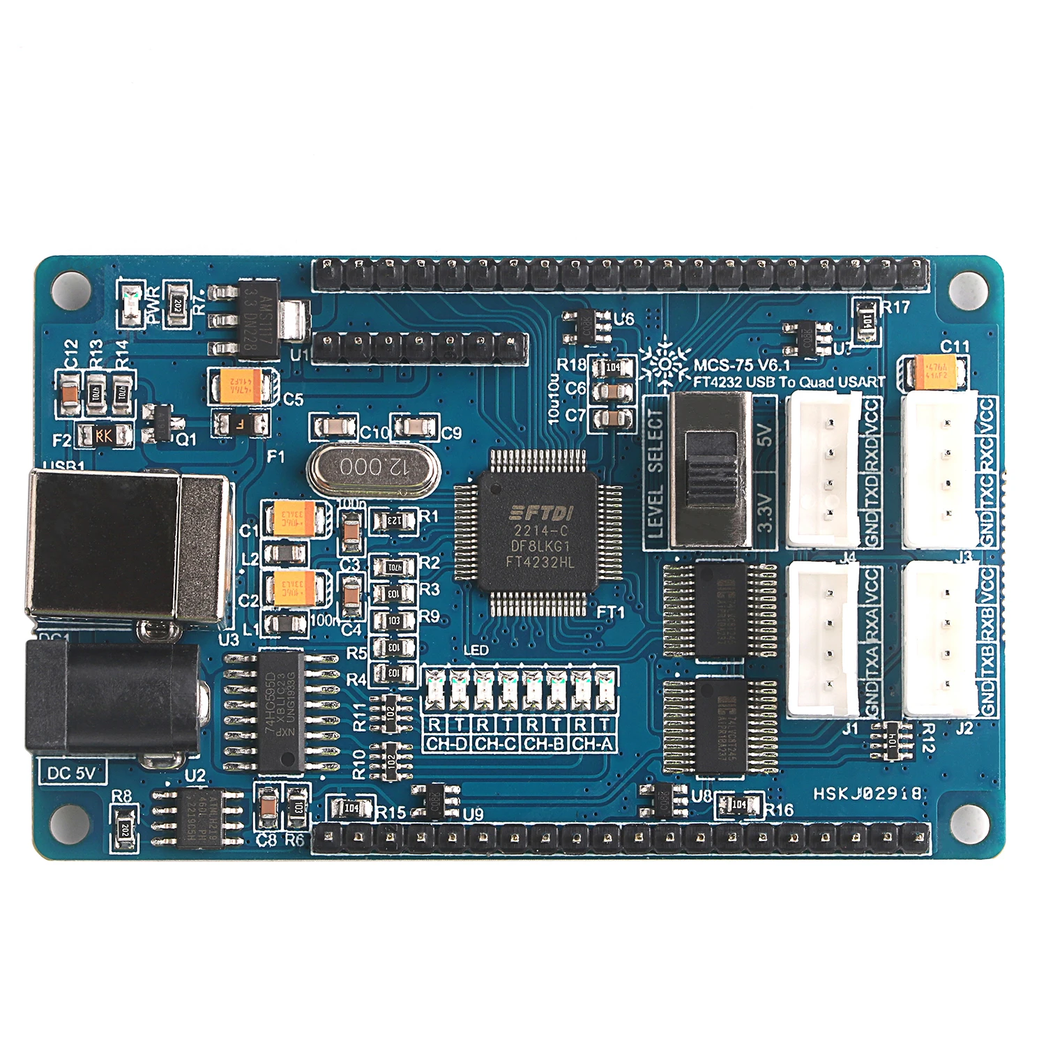 Usb Uart Ttl 3.3v 5v Serial Adapter 4 Port 4 Ways Channels Converter ...