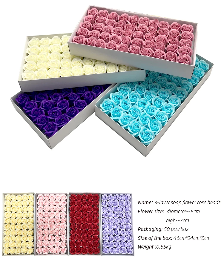 Hot Selling 3 Layer Soap Flower Rose Christmas Valentine's Day Wedding ...