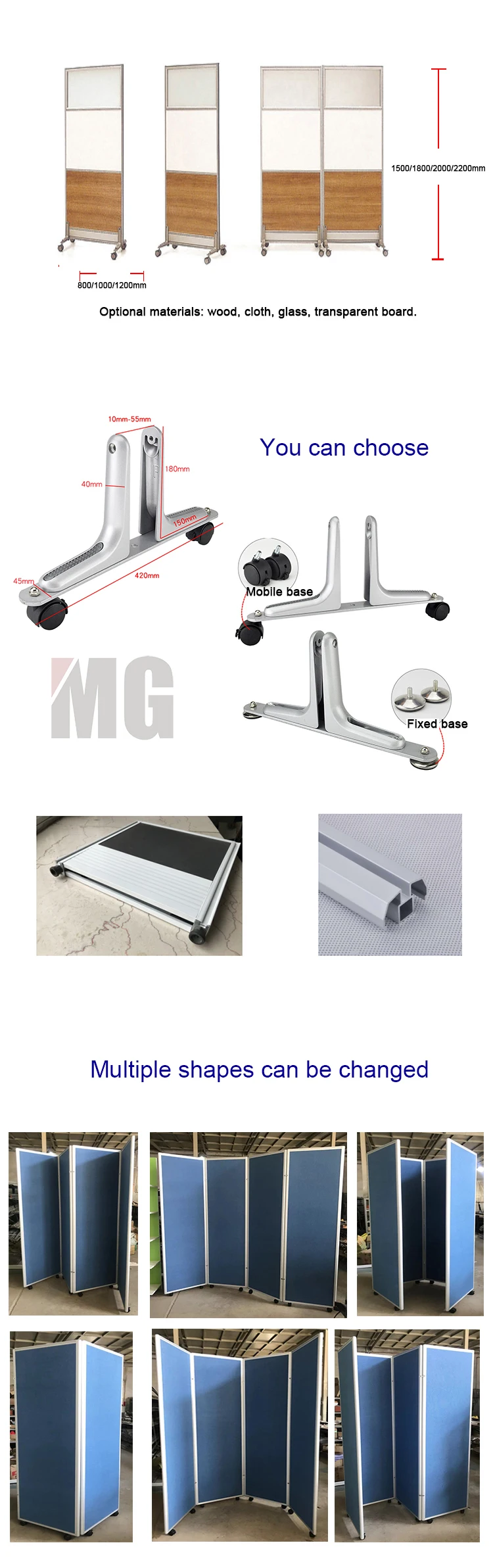 Movable Wall Partition Divider with Wheels - Flexible Office Solutions