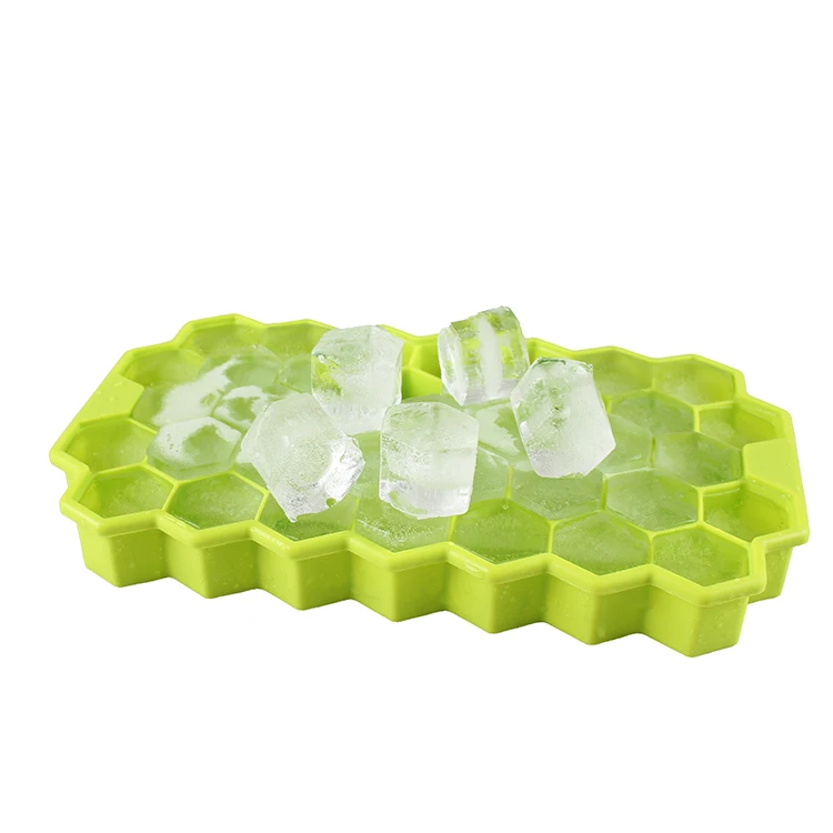 37 Cavity Hexagon Shaped Honeycomb Silicon Ice Cube Trays With Lid ...