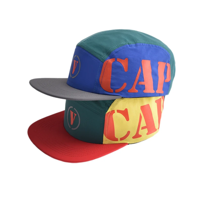 Custom Logo Screen Printing Waterproof Hat 5 Panel Nylon Cap - Buy 5 ...