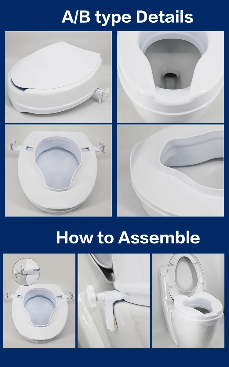 2 Inch Toilet Seat Riser - Enhance Elderly Comfort & Safety