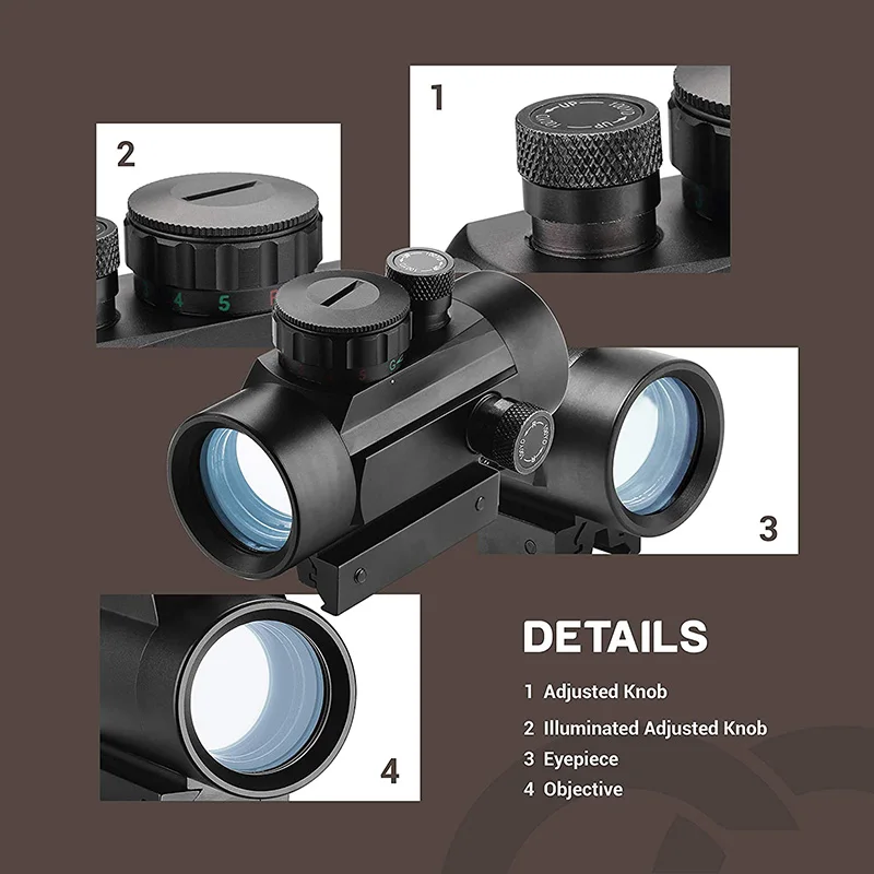 Tactical Laser Sight 1x40rd 20mm Mount Rails Reflex Red Green Dot Sight ...