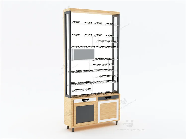 Bespoke Free Standing Optical Shop Design Display Showcase Eyeglasses ...