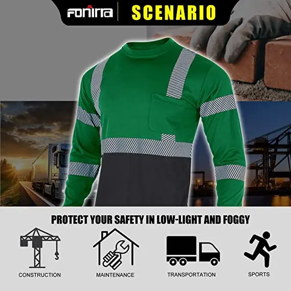 Customized Logo ANSI Class 2 Shirt - High Visibility Safety