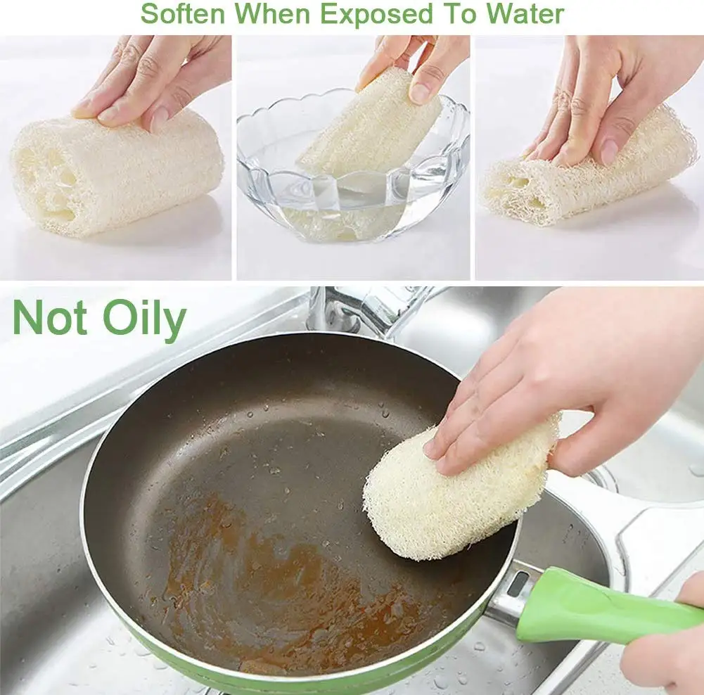 4inch Original Natural Bath Loofah Sponge Scrubber Cleaning Brush ...
