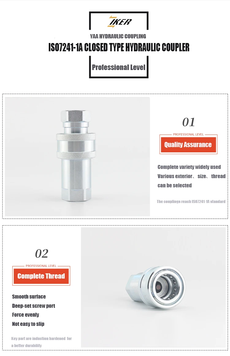 Iso 7241-1a Close Type Quick Couplings/hydraulic Fittings - Buy ...