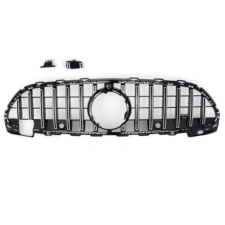 Abs Sliver Gt Style Front Bumper Mesh Grille Grill For Mercedes Benz C ...