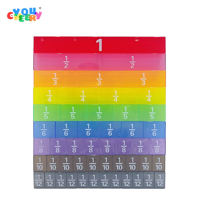 Montessori Mathematical Fraction Cognitive Matching Puzzle Decimal Semi ...