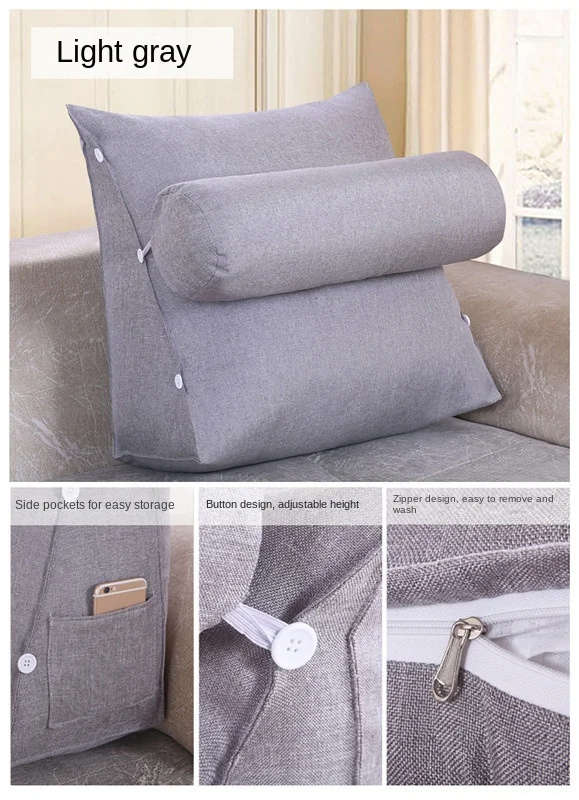 Large Rectangular Triangle Cushion Sedentary Sofa Chair Headrest Pillow ...
