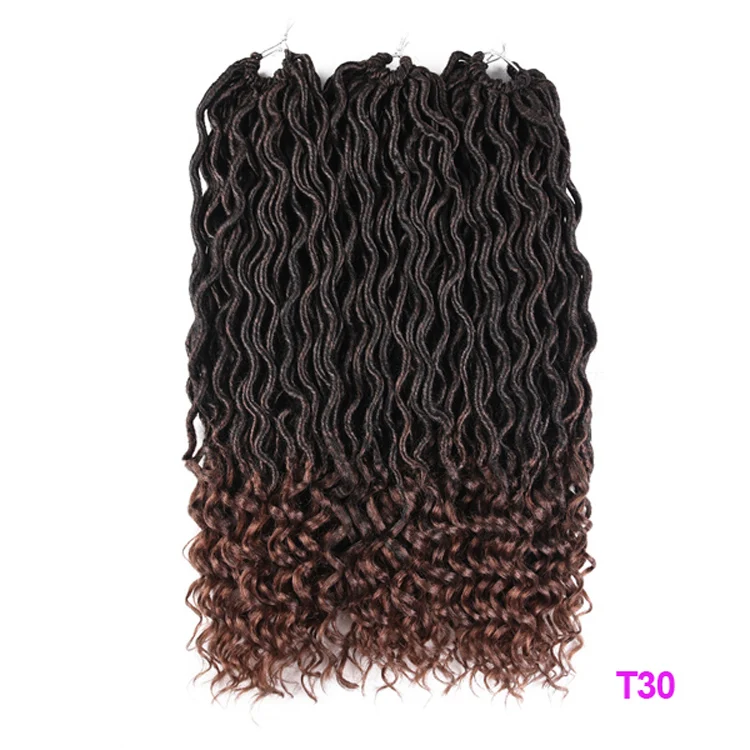 18 Inch 24 Strands Faux Locs Laux Crochet Hair Curly Ends Soft ...