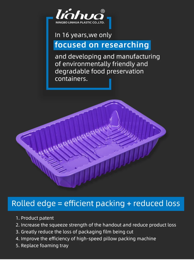 New Design Turned Edge Vacuum Formed Pet Pp Plastic Meat Tray For ...