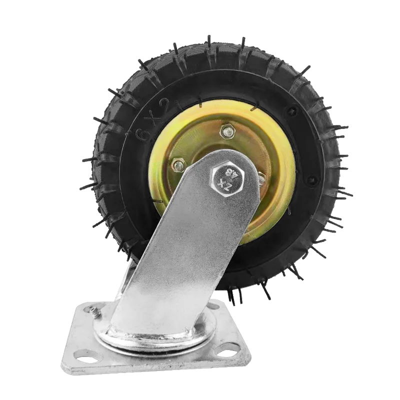 ZHUOMIAO 6 inch 8 inch 10 inch rubber castor fixed caster pneumatic ...