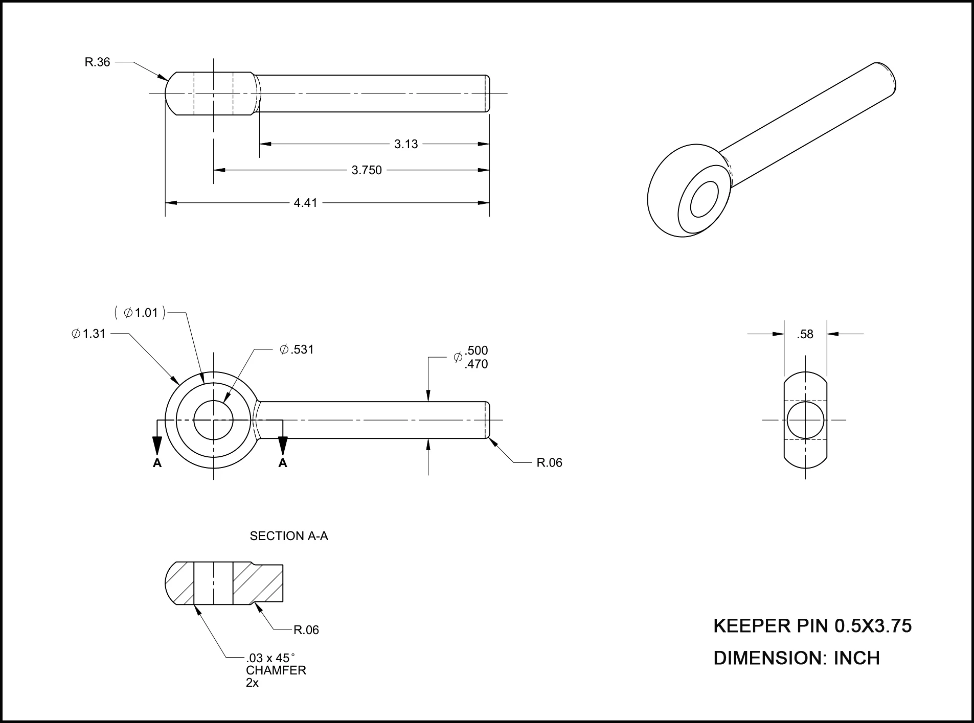 8.8 Grade Swing Eye Bolt Keeper Pins - Durable & Reliable
