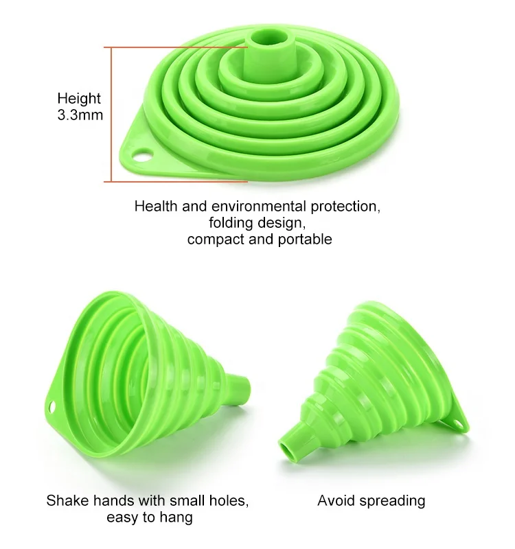 Silicone Rubber Foldable Funnel - Versatile Kitchen Accessory