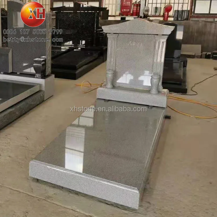 Customized Double People Tombstone - High Polished Marble