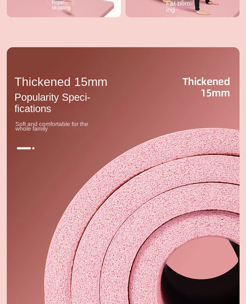 NBR Yoga Mat Folding Non-slip Thickened Widened Longer 185cm 20mm for ...