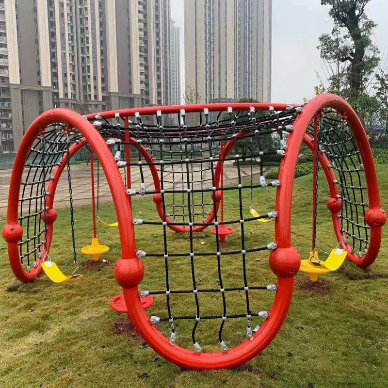 Outdoor Playground Kids Rope Course Adventure Climbing Frame Obstacle ...