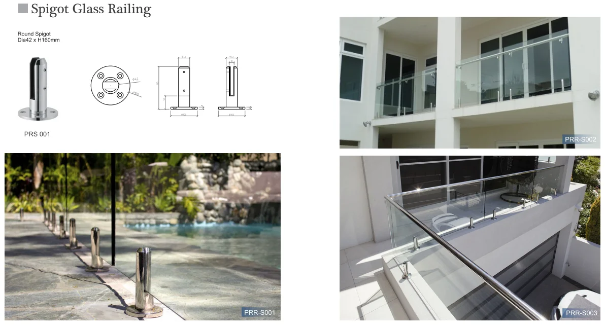 Simple Stainless Steel Glass Parapet Parapet Wall Post Modern Glass ...