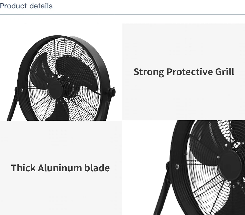 Jindaer Metal Wide-Edged Floor Fan - 16 188 20 Inch Cooling