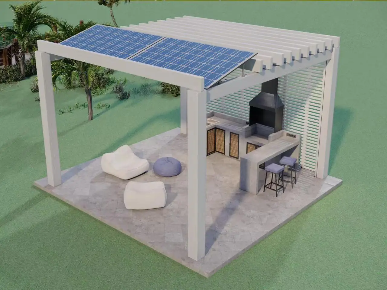 Seetek Outdoor Pergola Solar Kit With Monocrystalline Silicon Solar ...