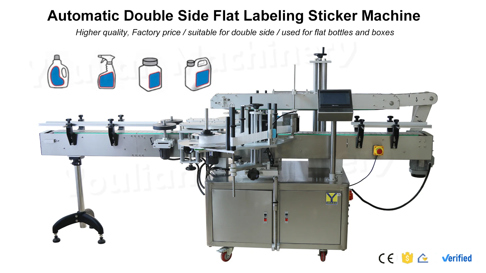 MT-500 Double Side Labeling Machine for Square Bottles