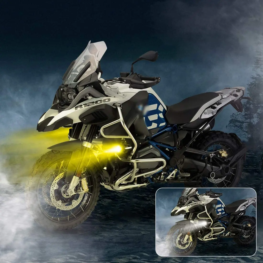 40w Motorcycle Led Auxiliary Lighting System With Drl Turn Signal For ...