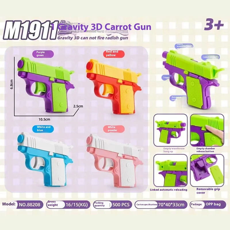 Hot Selling 3D Printed Fidget Gun Unisex TikTok Decompression Gravity ...