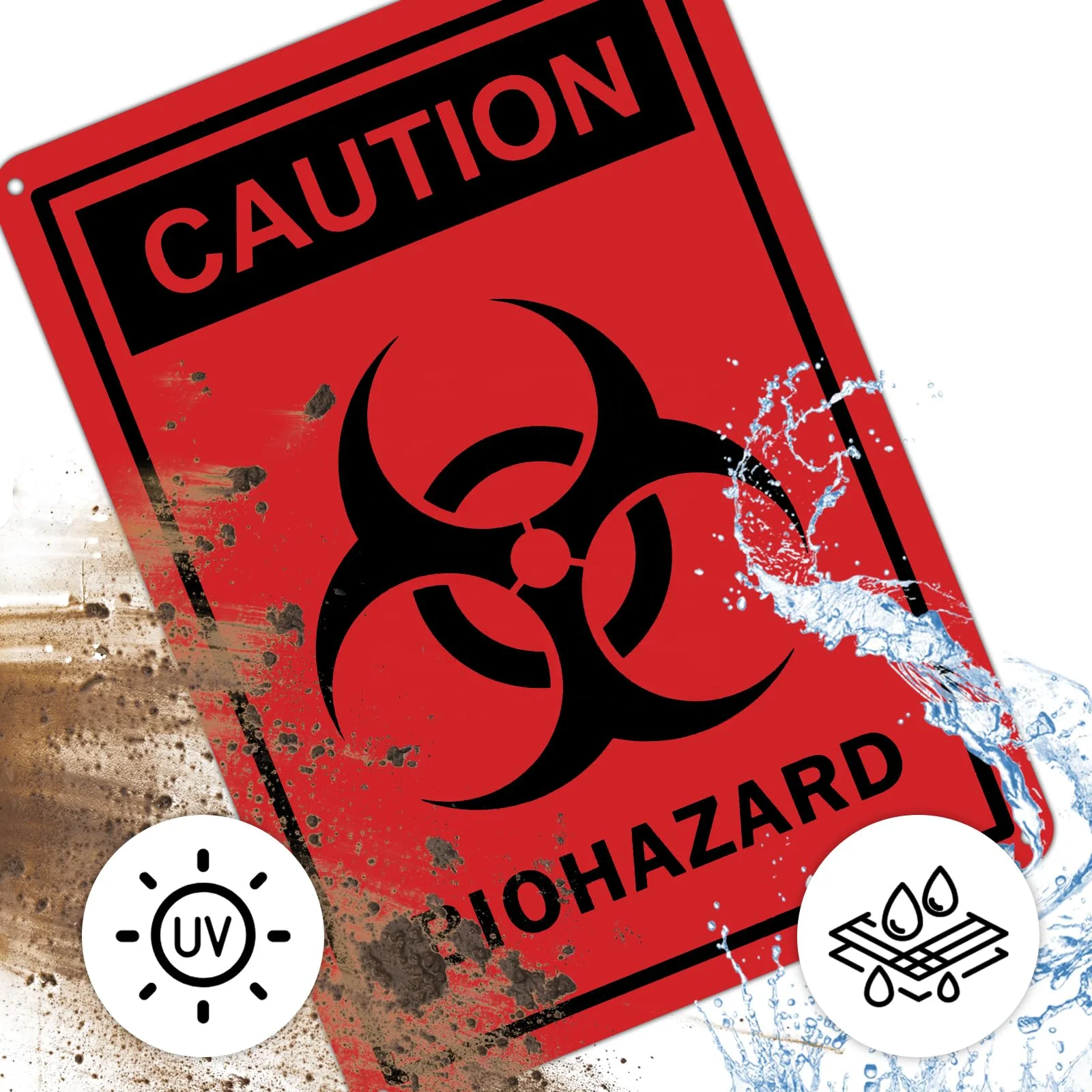 3M High-Quality Reflective Aluminum Caution Biohazard Sign High-Risk ...