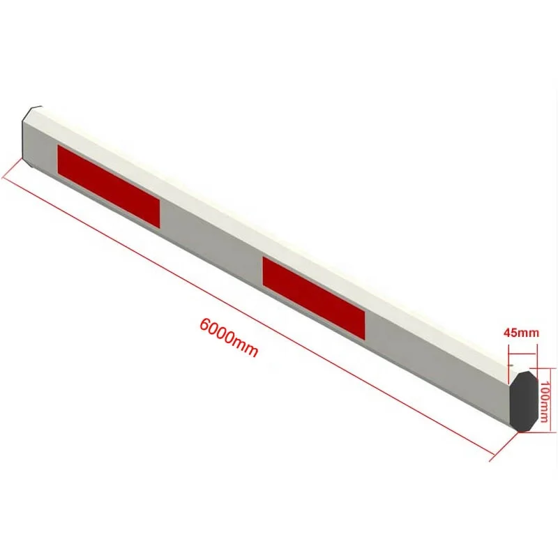 6 Meter Straight Octagonal Boom Barrier Arm with Anti-Collision Rubber ...