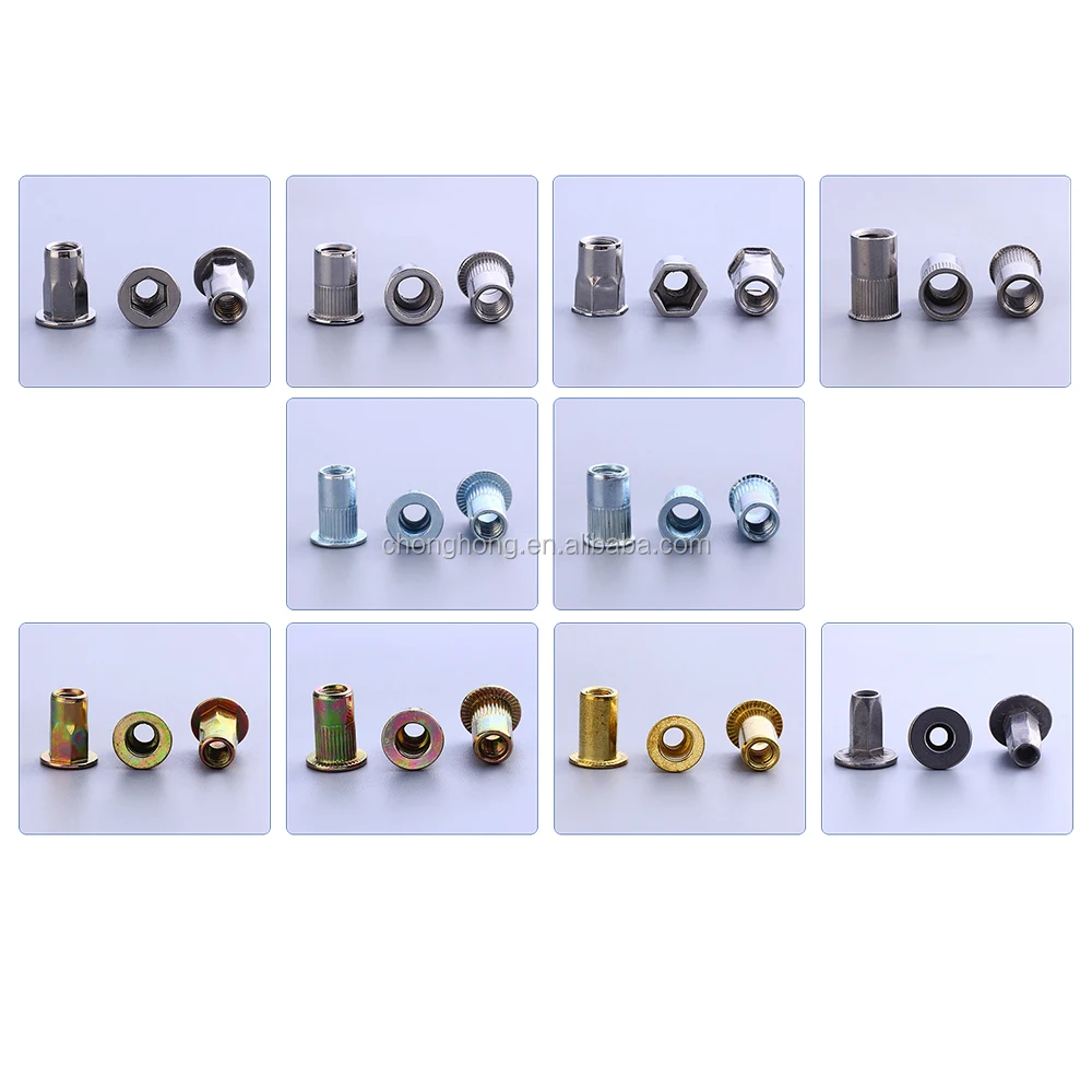 M8 Hexagon Rivet Nut - Durable Carbon Steel with Zinc Nickel Alloy Finish