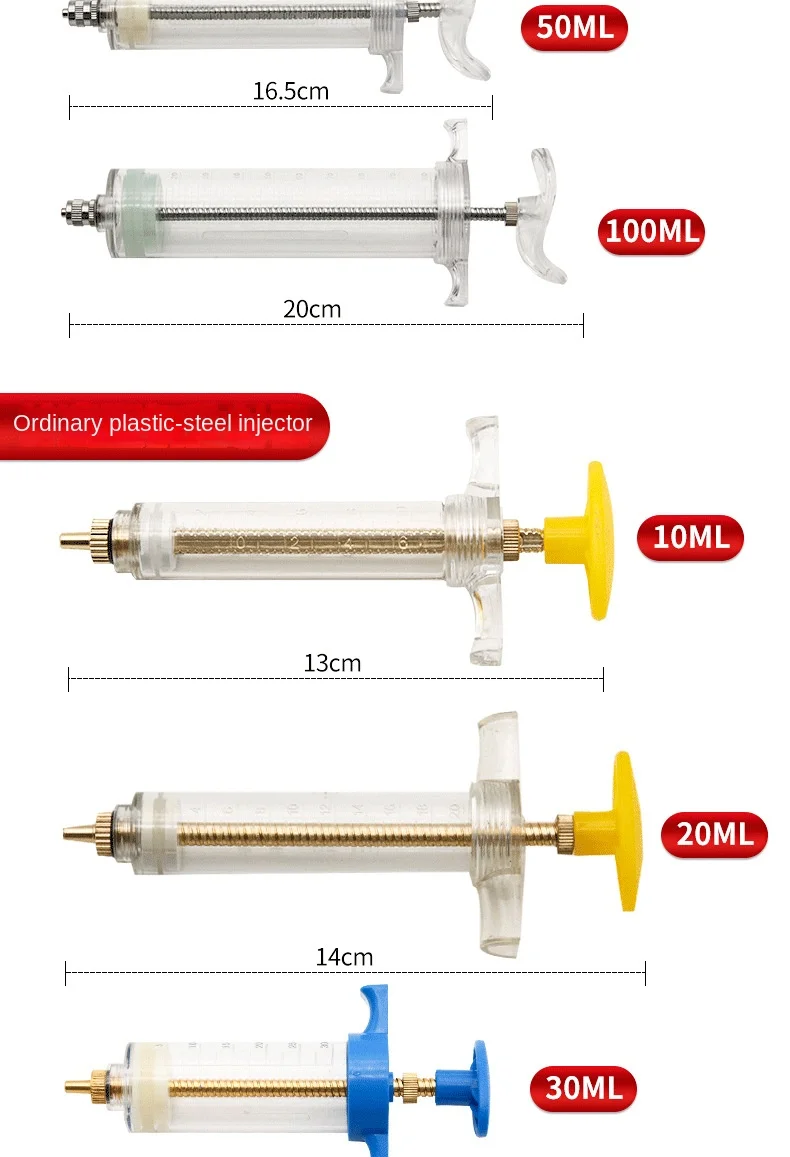 Large Capacity Veterinary Syringe for Pigs Cattle Sheep Vaccination ...