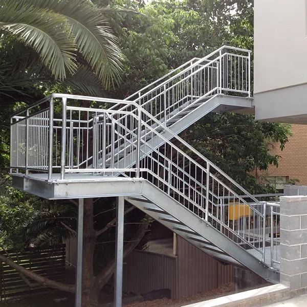 Outdoor Industrial Metal Safety Exterior Galvanized Steel Stair