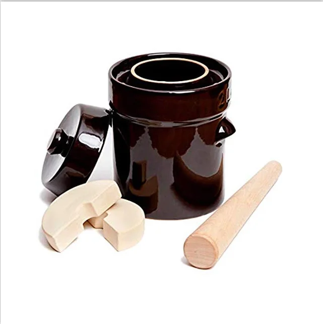 Stoneware Fermentation Crock - German Style Water Sealed Jar