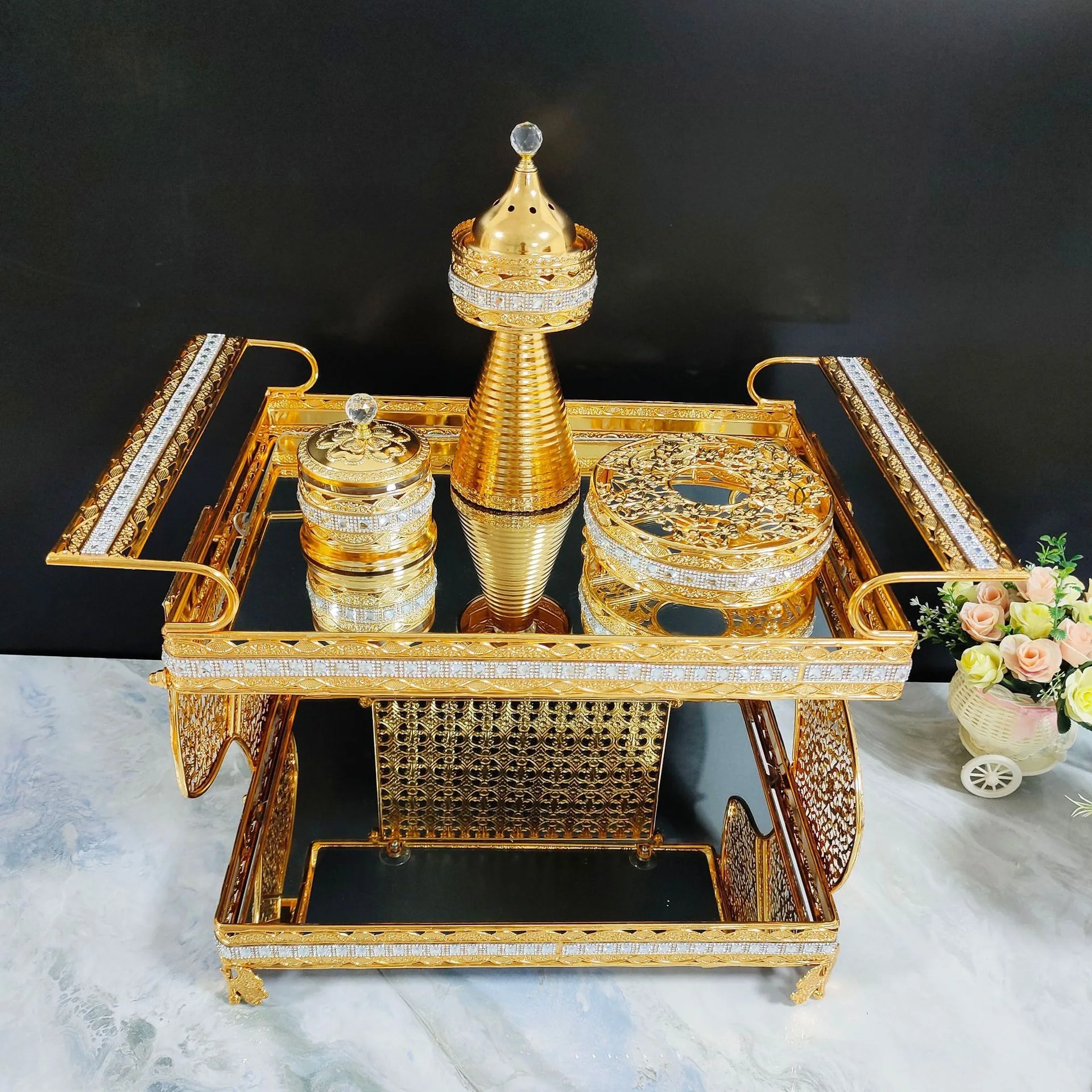 Shop Our House Hot Sale Golden Ethiopian Coffee Table Set